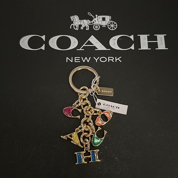 Coach | Accessories | Coach Mix Key Fob Metal Enamel Glitter Metallic ...